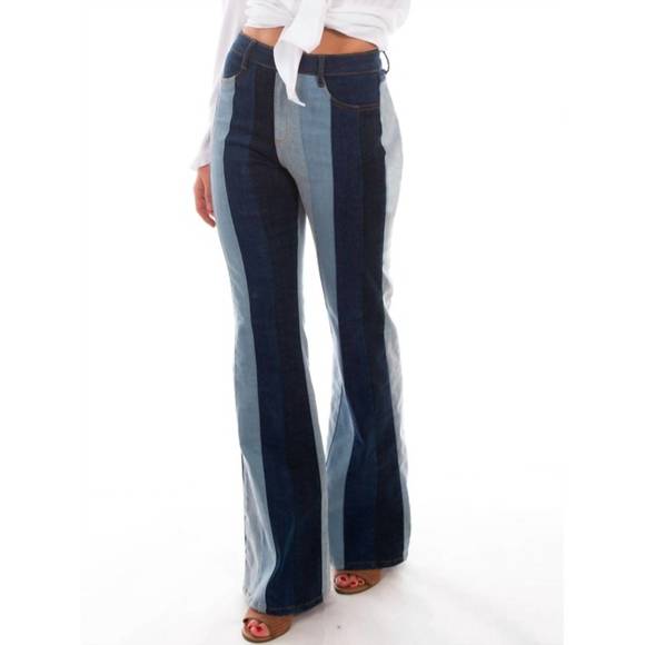 Scully | Jeans | New Scully Multi Colored Panel Flare Jeans In ...